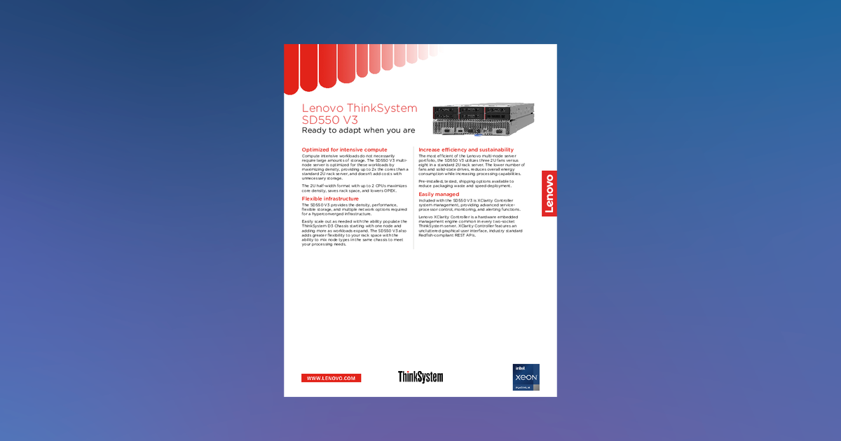 Lenovo Thinksystem Sd550 V3 Datasheet Lenovo Press