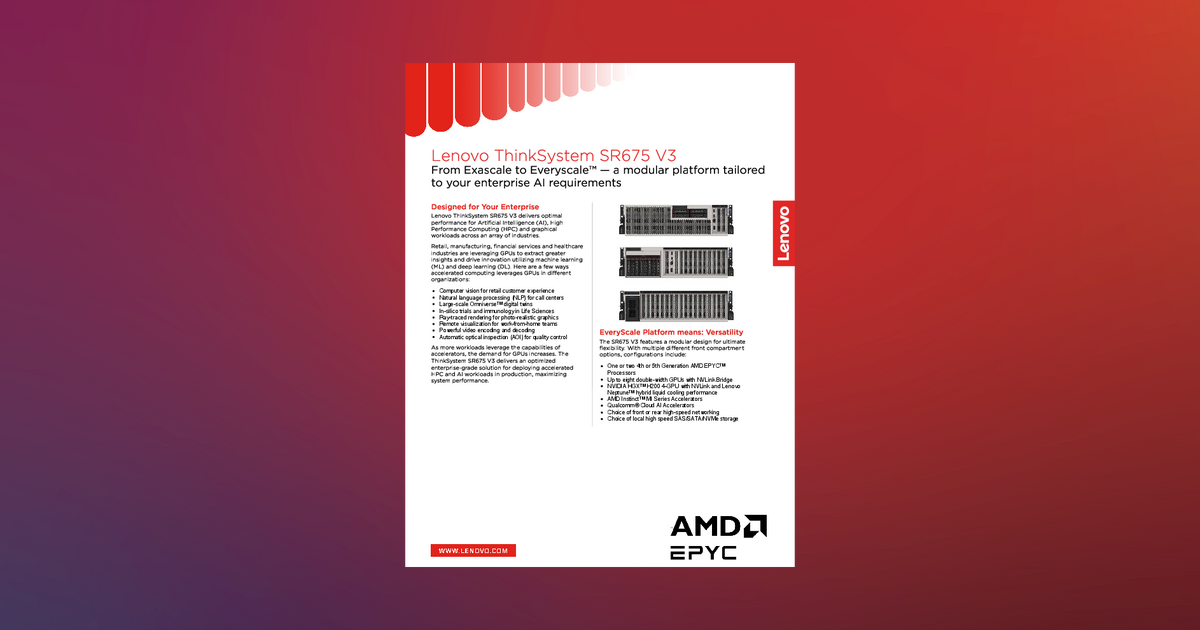 Lenovo ThinkSystem SR675 V3 Datasheet > Lenovo Press
